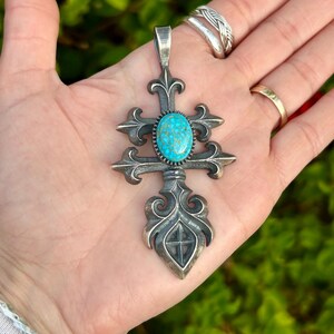 Isleta Cross Oxidized Sterling Silver Navajo Handmade Pendant - Etsy