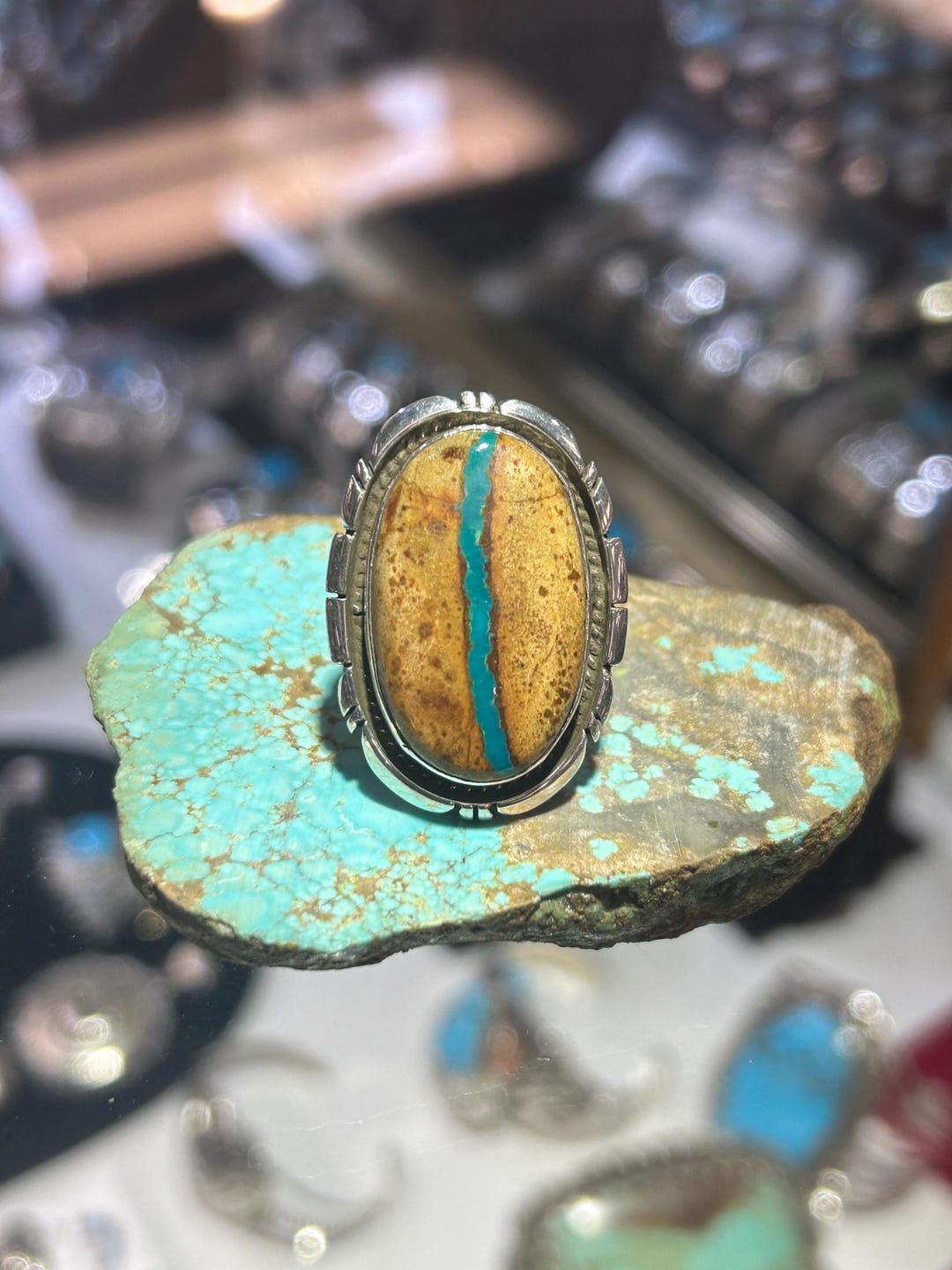 Royston Boulder Turquoise Sterling Silver Navajo Handmade Ring ...
