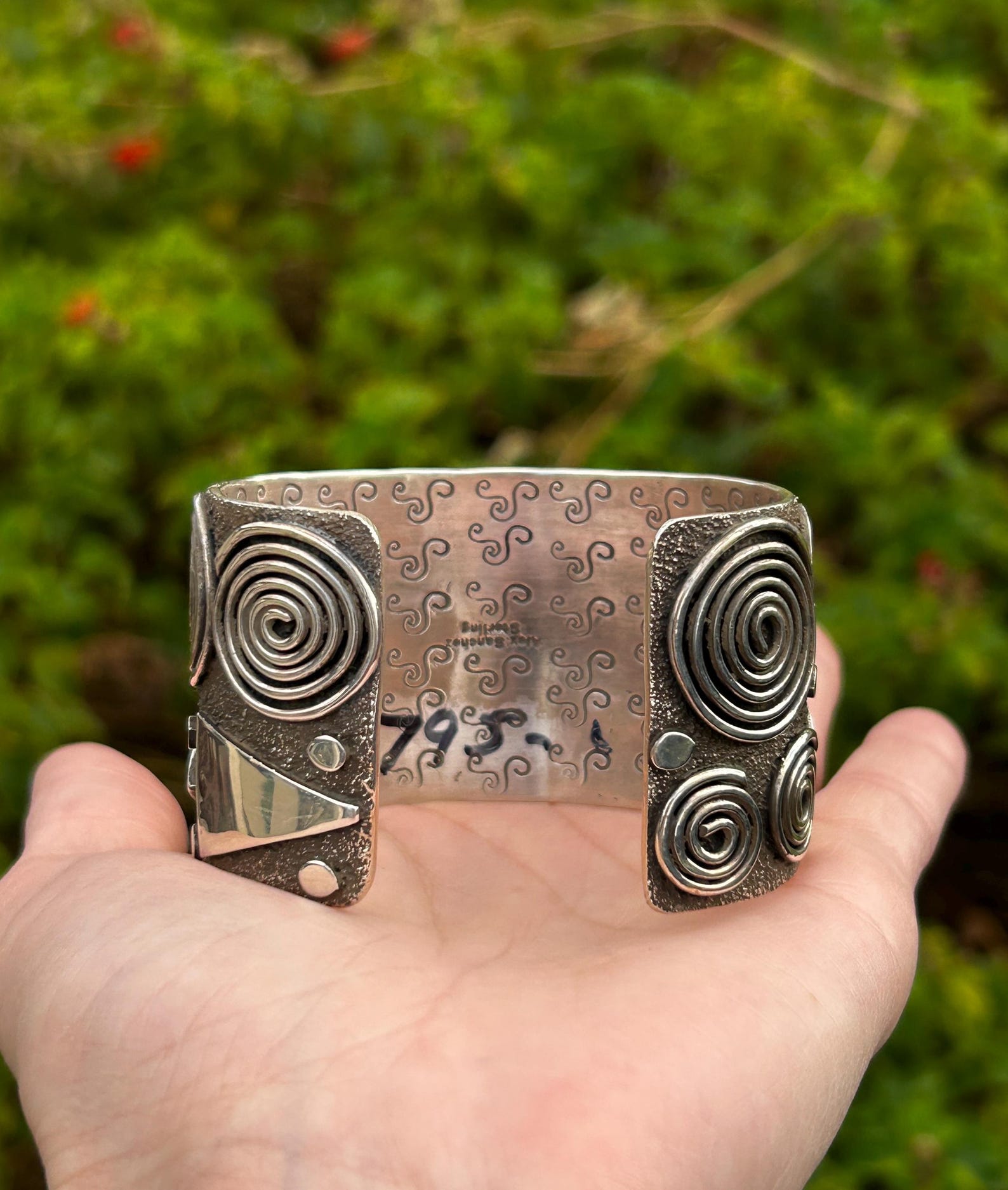 Alex Sanchez Symbol Red Mountain Turquoise Sterling Silver Thick Cuff ...