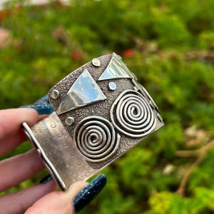 Alex Sanchez Symbol Red Mountain Turquoise Sterling Silver Thick Cuff ...