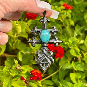 Isleta Cross Oxidized Sterling Silver Navajo Handmade Pendant - Etsy