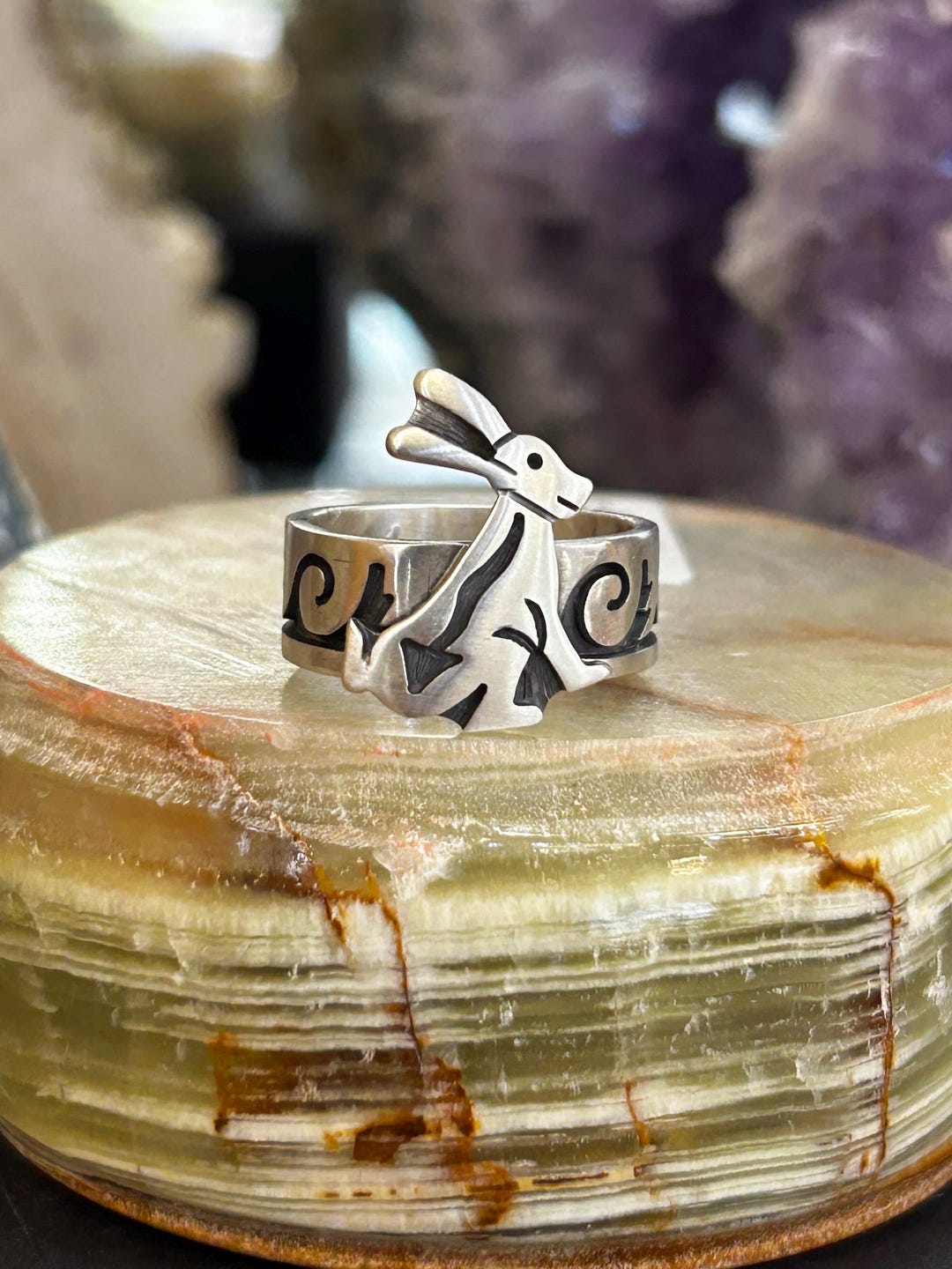 Hopi Rabbit Water Symbol Sterling Silver Unisex Ring - Etsy