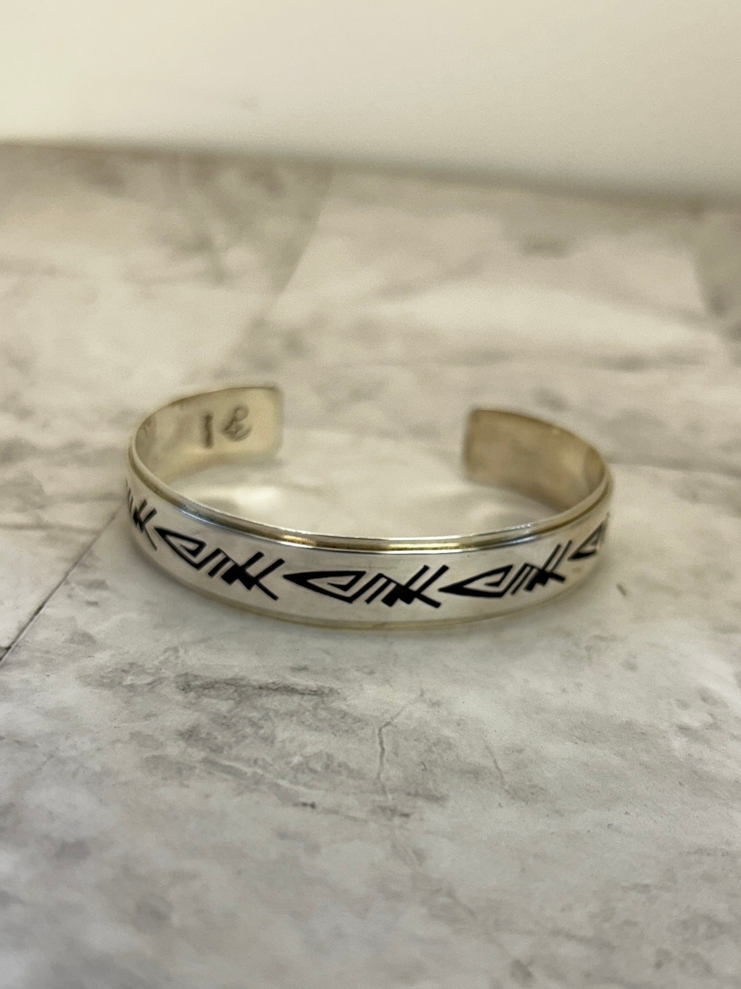 Hopi Handmade Sterling Silver Symbol Mens/womens Cuff Bracelet - Etsy
