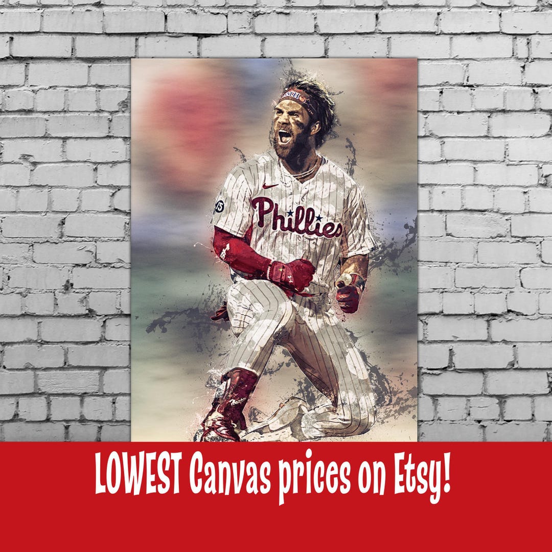 Bryce Harper Watercolor Art Canvas Print | Philadelphia Phillies ...