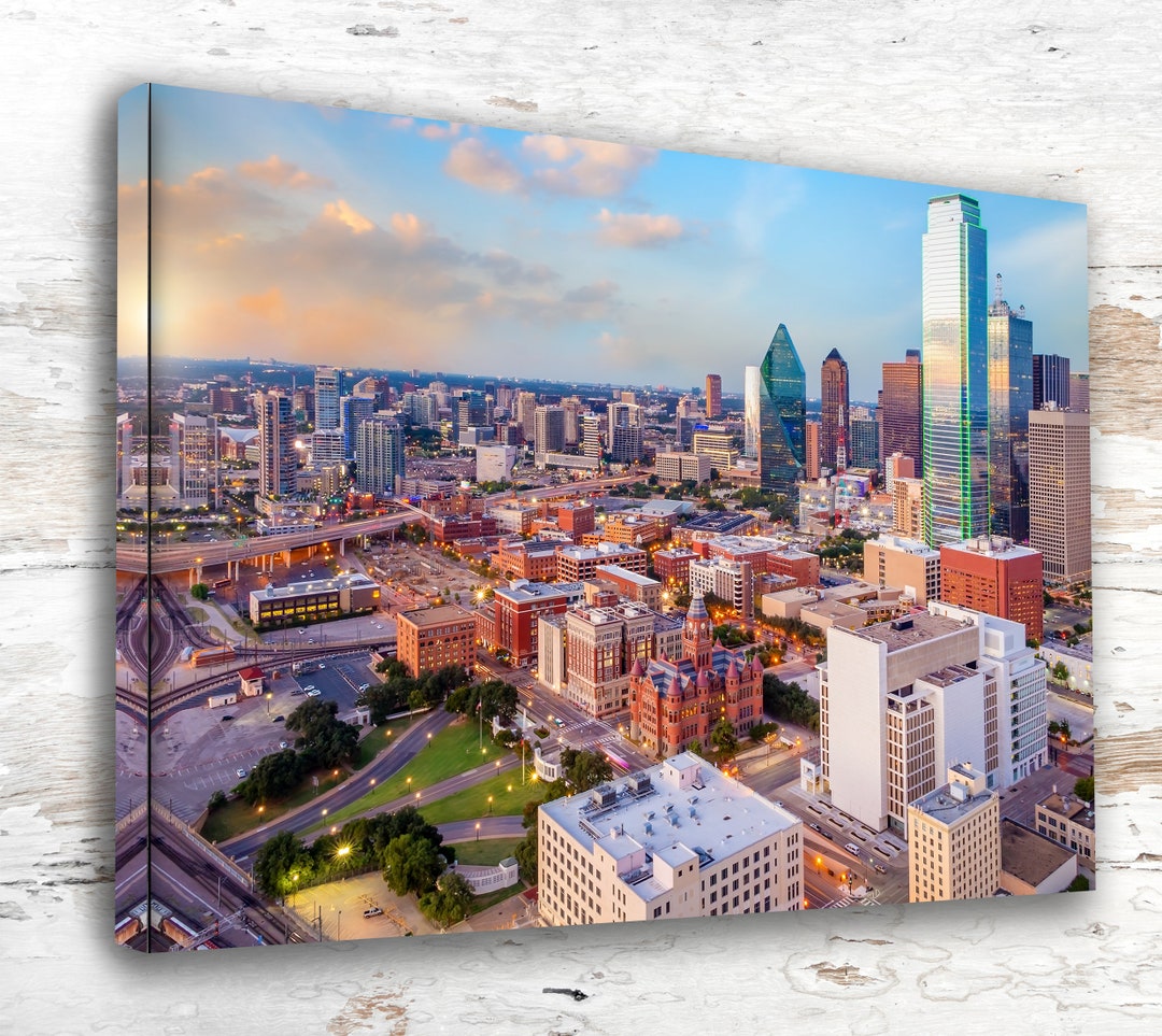 Dallas Texas Skyline Canvas Art Print | Dallas Texas Wall Art, Dallas ...
