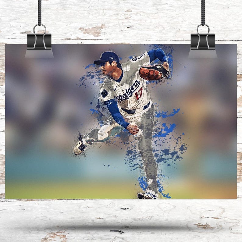 Shohei Otani, Los Angeles Dodgers , Ready to Hang Canvas or Giclee ...
