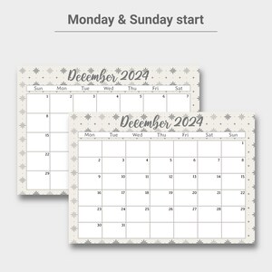 Editable December 2024 Printable Calendar Fillable Printable Digital ...
