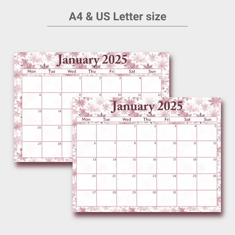 Editable January 2025 Printable Calendar | Fillable Printable Digital ...