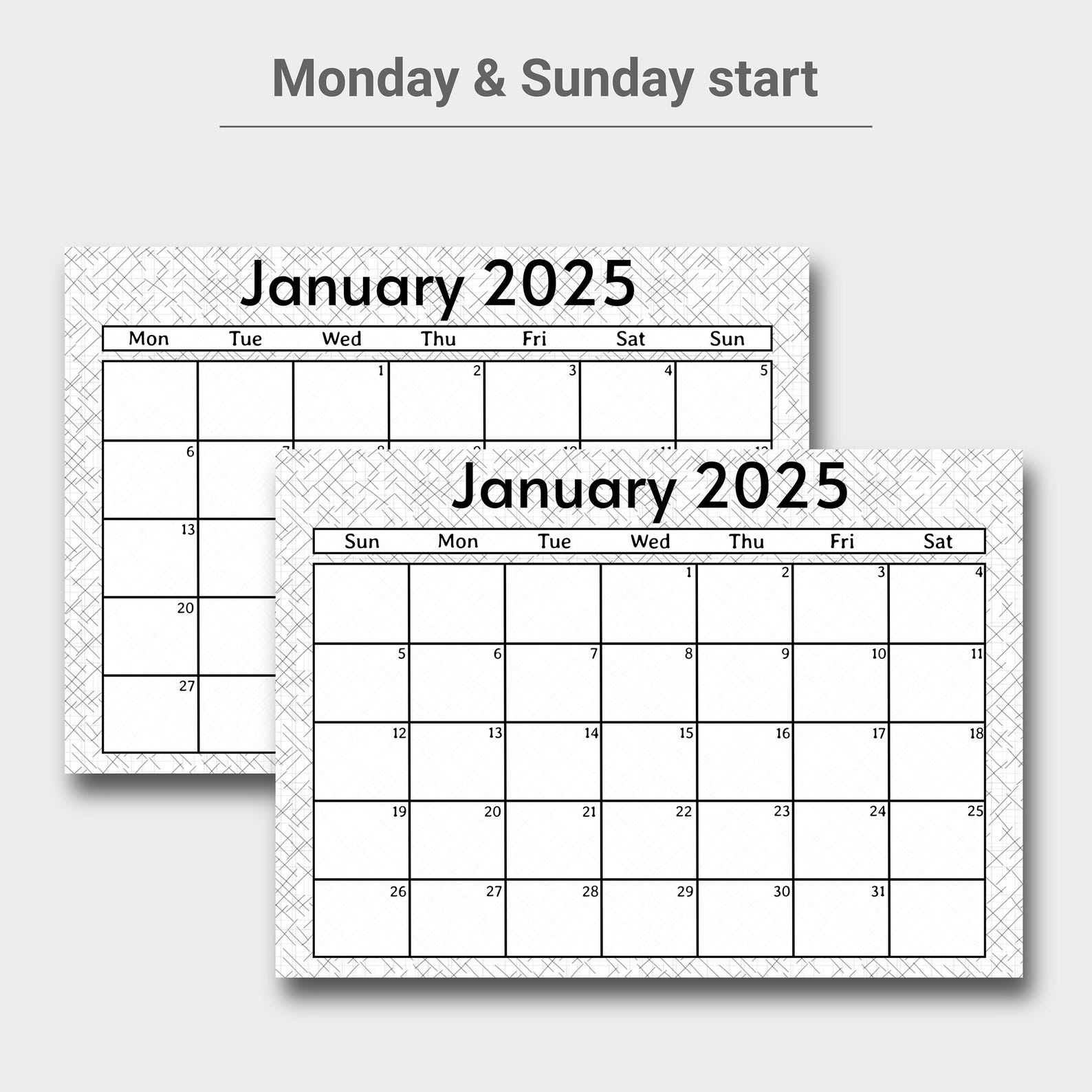 Editable January 2025 Printable Calendar Fillable Printable Digital ...