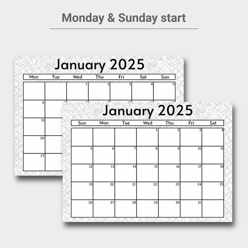 Editable January 2025 Printable Calendar Fillable Printable Digital ...