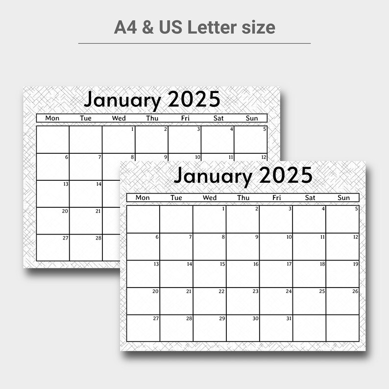 Editable January 2025 Printable Calendar Fillable Printable Digital ...