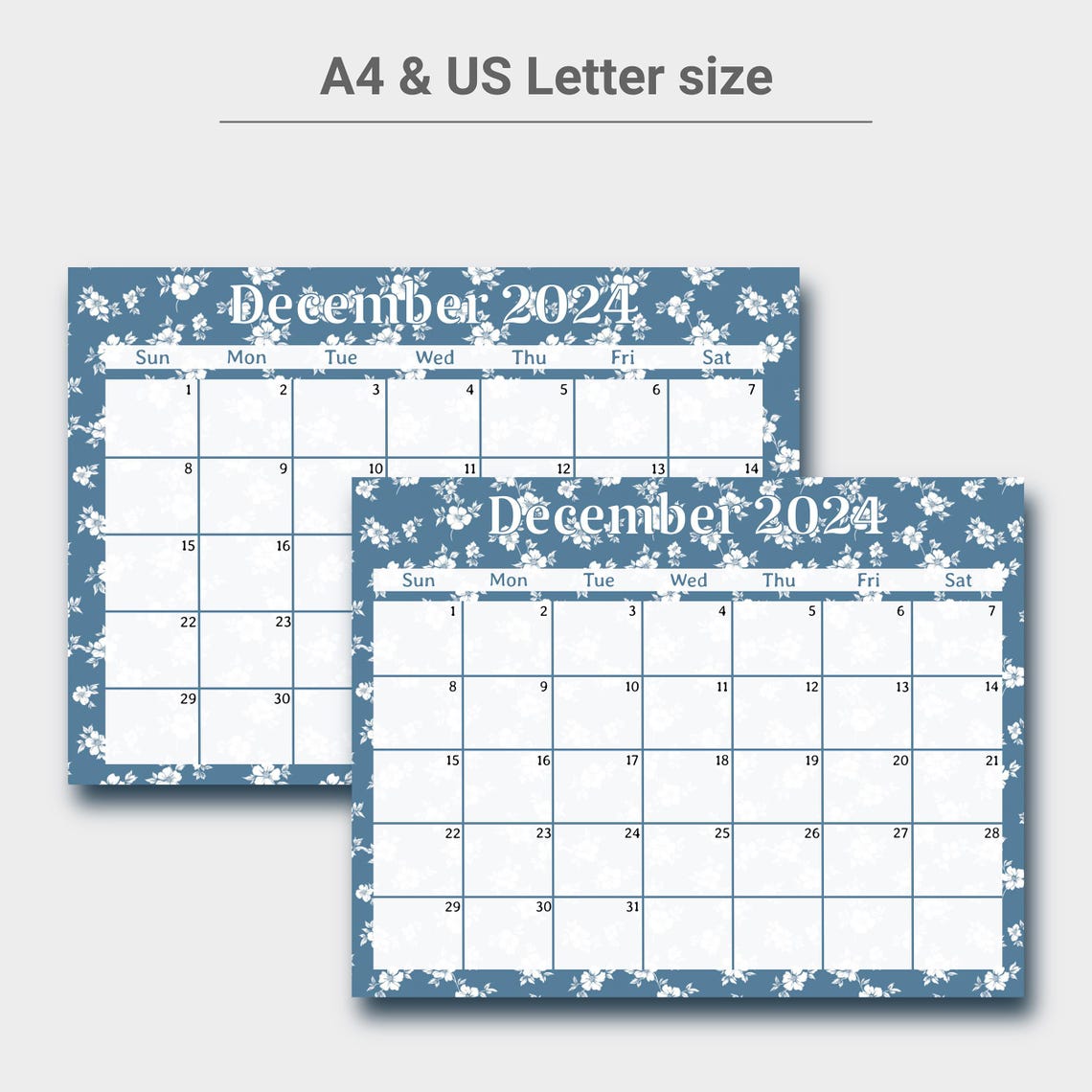 Editable December 2024 Printable Calendar | Fillable Printable Digital ...