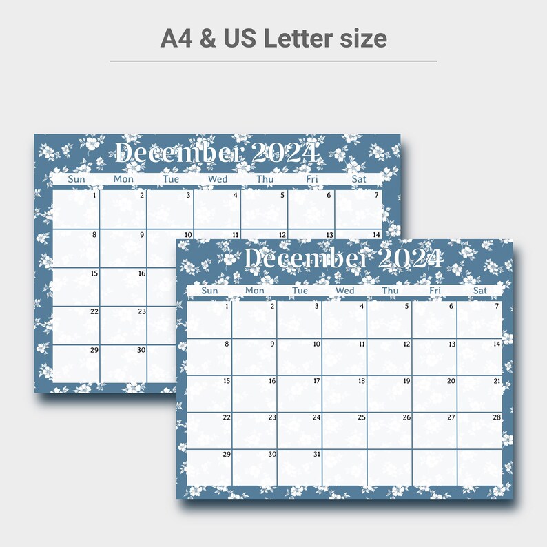 Editable December 2024 Printable Calendar | Fillable Printable Digital ...