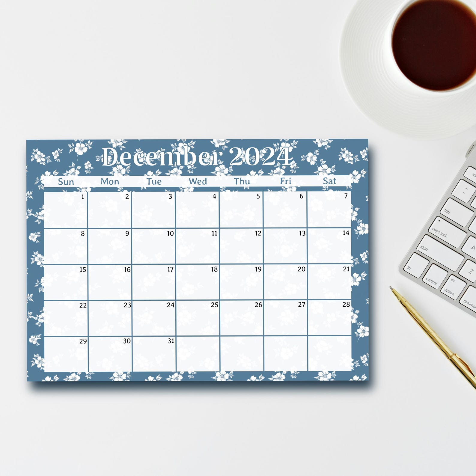 Editable December 2024 Printable Calendar | Fillable Printable Digital ...