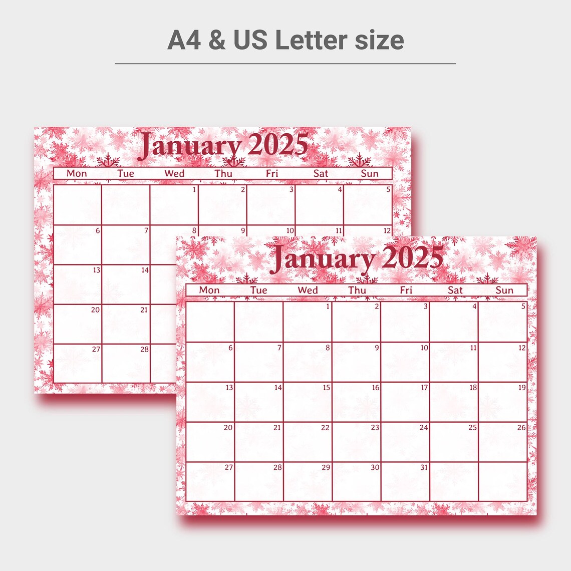 Editable January 2025 Printable Calendar Fillable Printable Digital ...