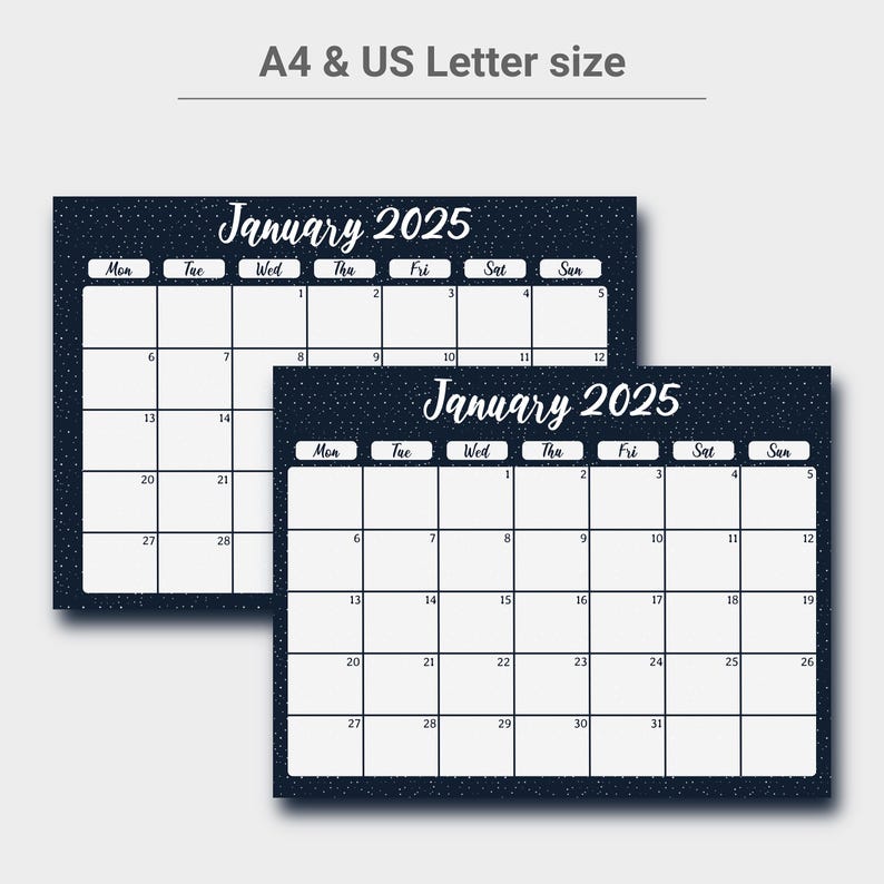 Editable January 2025 Printable Calendar Fillable Printable Digital ...