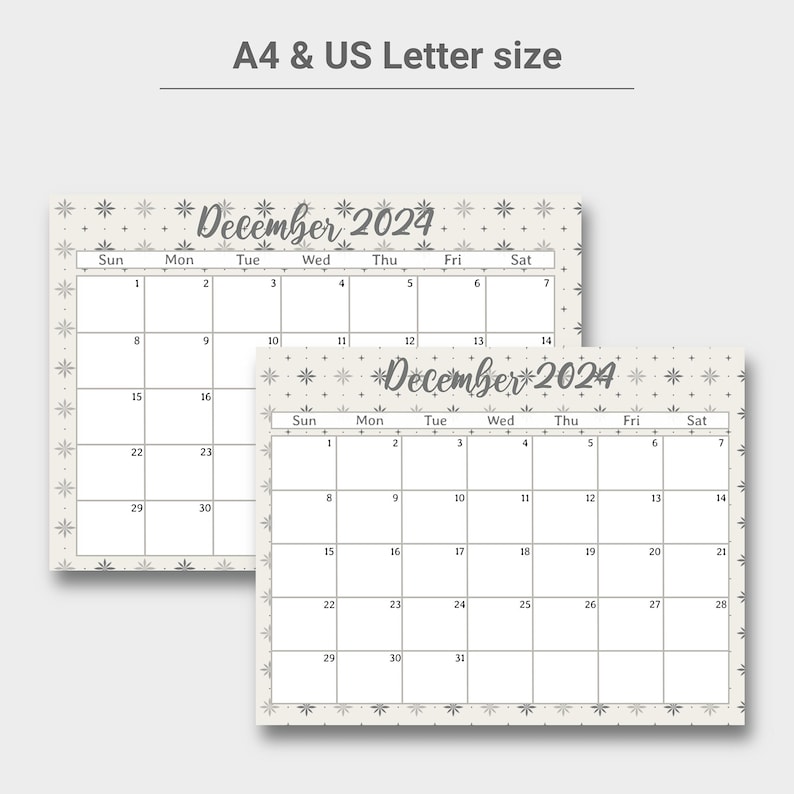 Editable December 2024 Printable Calendar Fillable Printable Digital ...