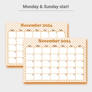 Editable November 2024 Printable Calendar| Printable Monthly| Digital ...