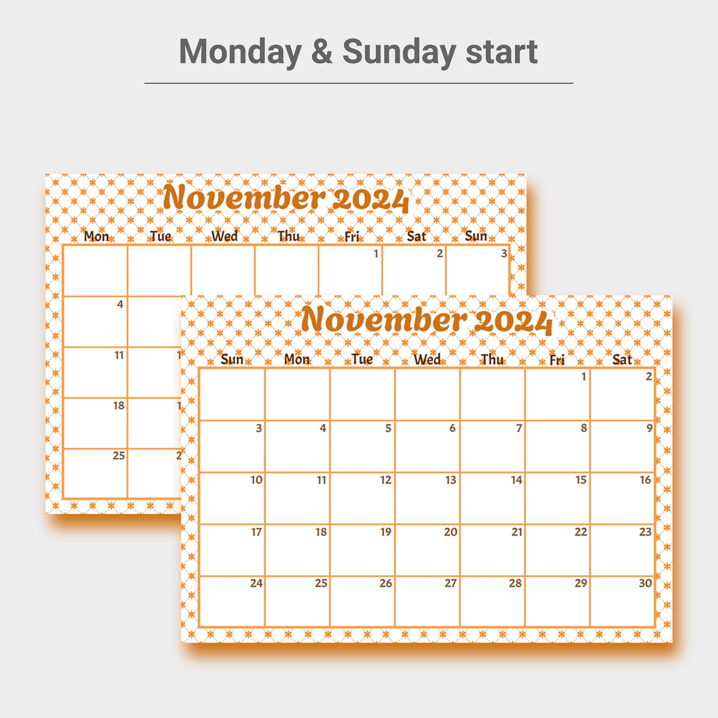 Editable November 2024 Printable Calendar| Printable Monthly| Digital ...