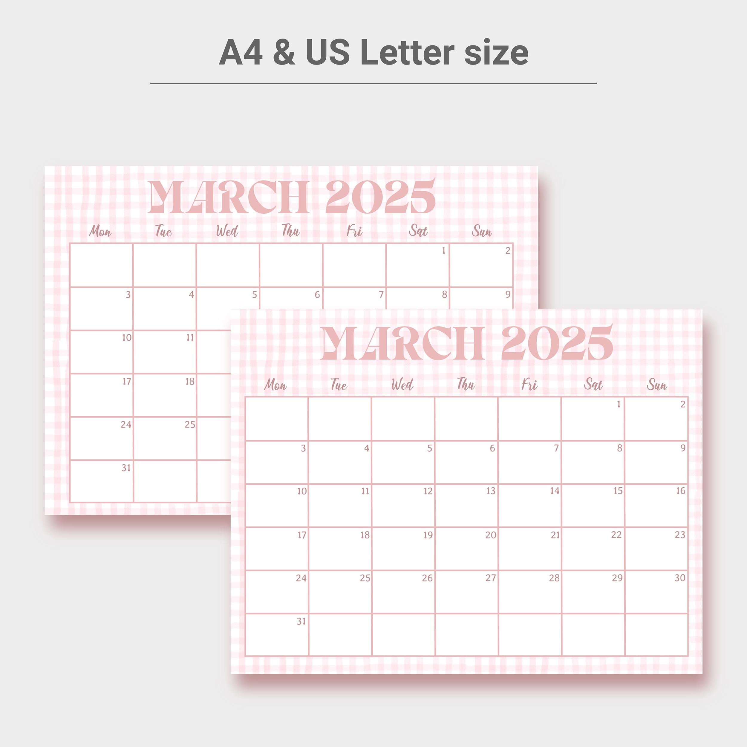 Editable March 2025 Printable Calendar | Fillable Printable Digital ...