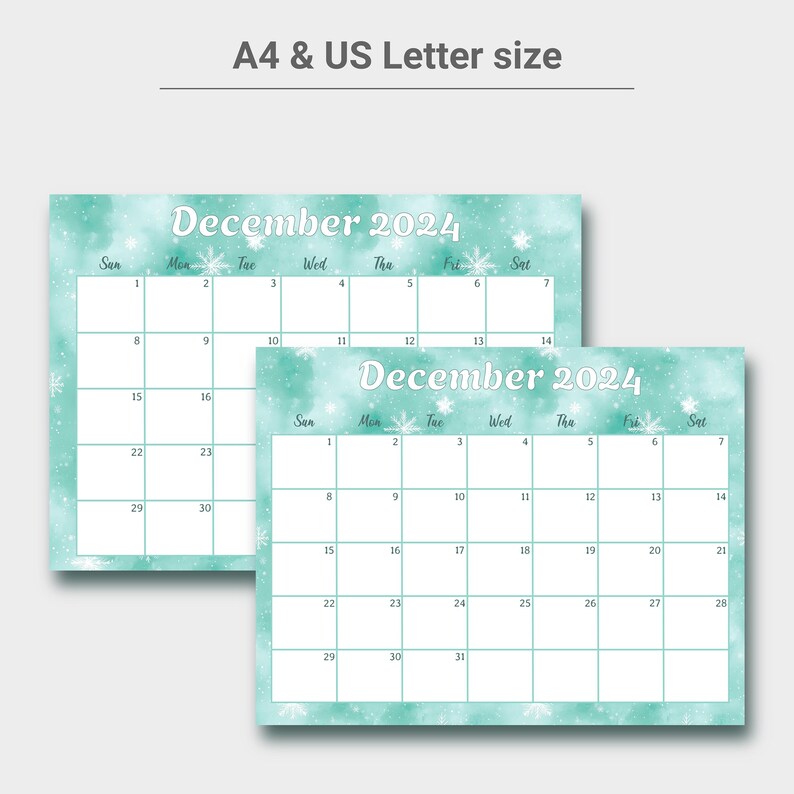 Editable December 2024 Printable Calendar | Fillable Printable Digital ...