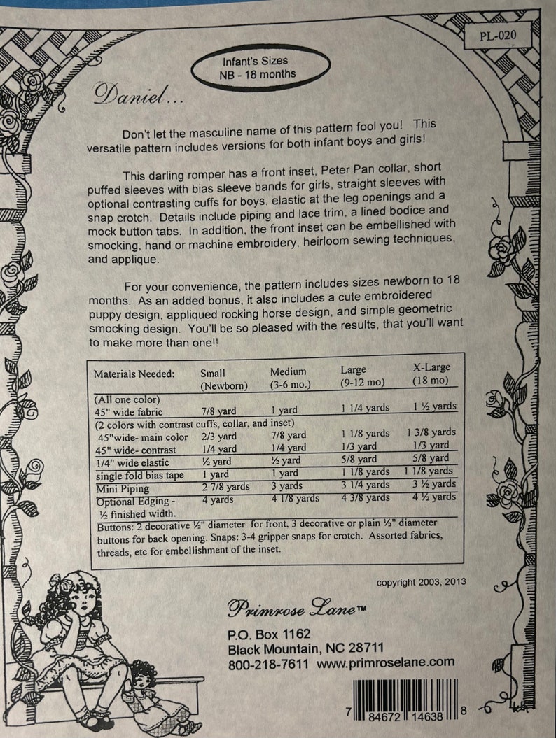 Primrose Lanes Daniel Pattern - Etsy