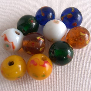 Vintage Chinese China Boshan Millefiori Glass Beads Mixed Colours Lot ...
