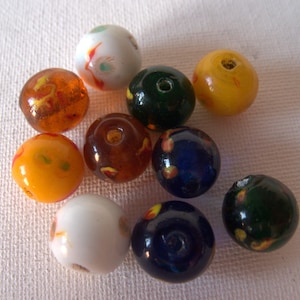 Vintage Chinese China Boshan Millefiori Glass Beads Mixed Colours Lot ...