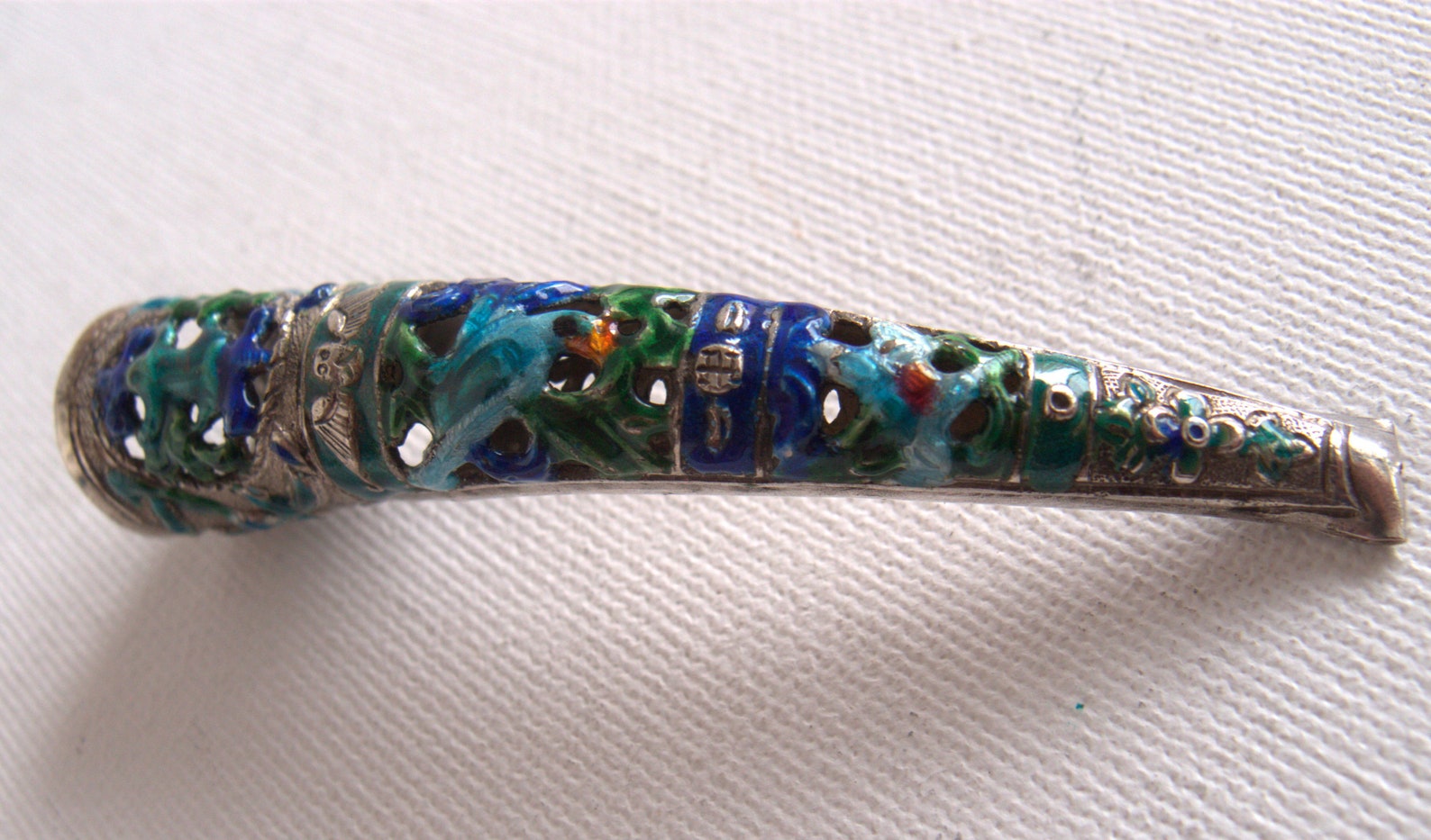 Antique Chinese Qing Dynasty Enamel Over Pierced Silver - Etsy