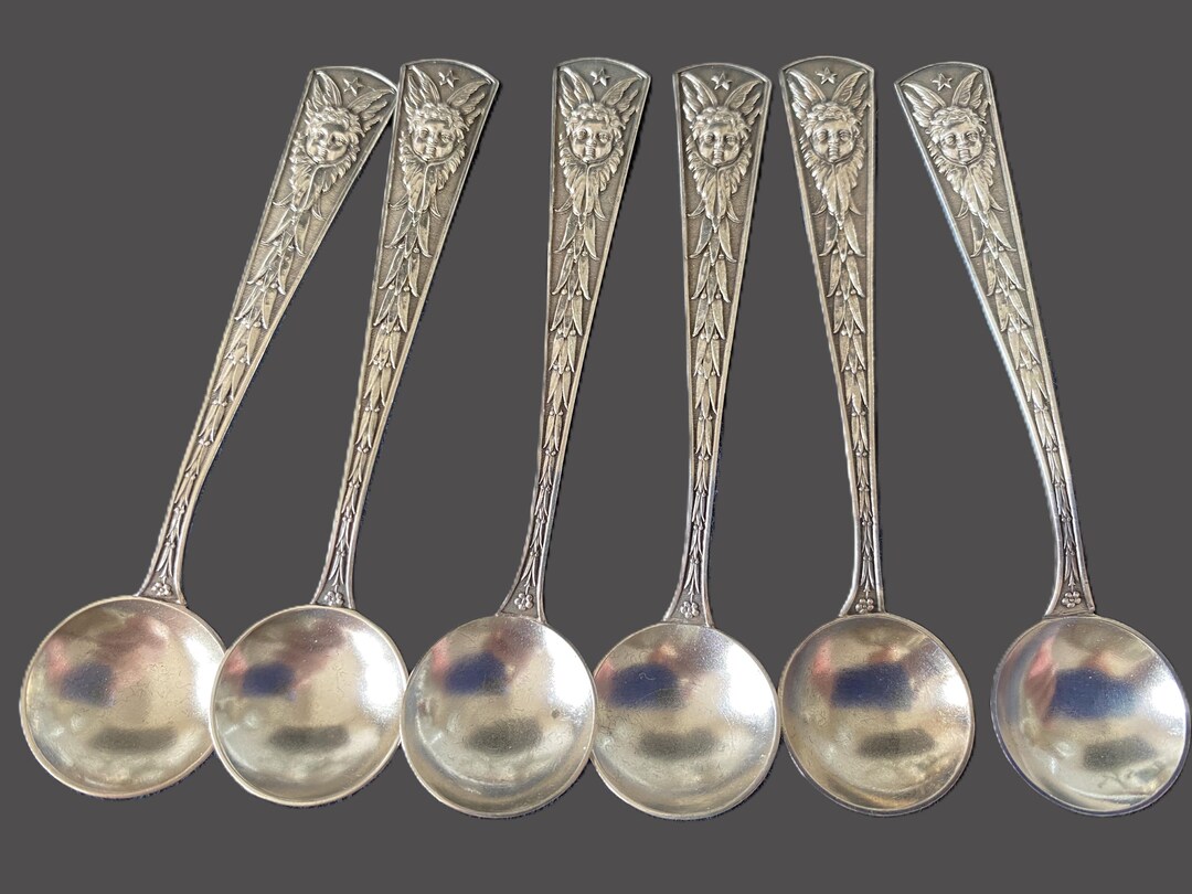 Antique Dutch Silver Superb Angel Cupid Cherub Salt Spoons Set of 6 - Etsy