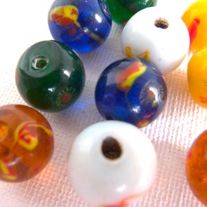 Vintage Chinese China Boshan Millefiori Glass Beads Mixed Colours Lot ...