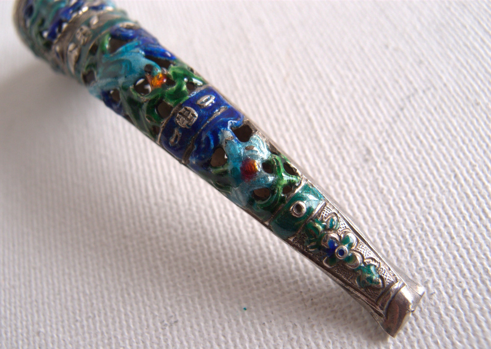 Antique Chinese Qing Dynasty Enamel Over Pierced Silver - Etsy