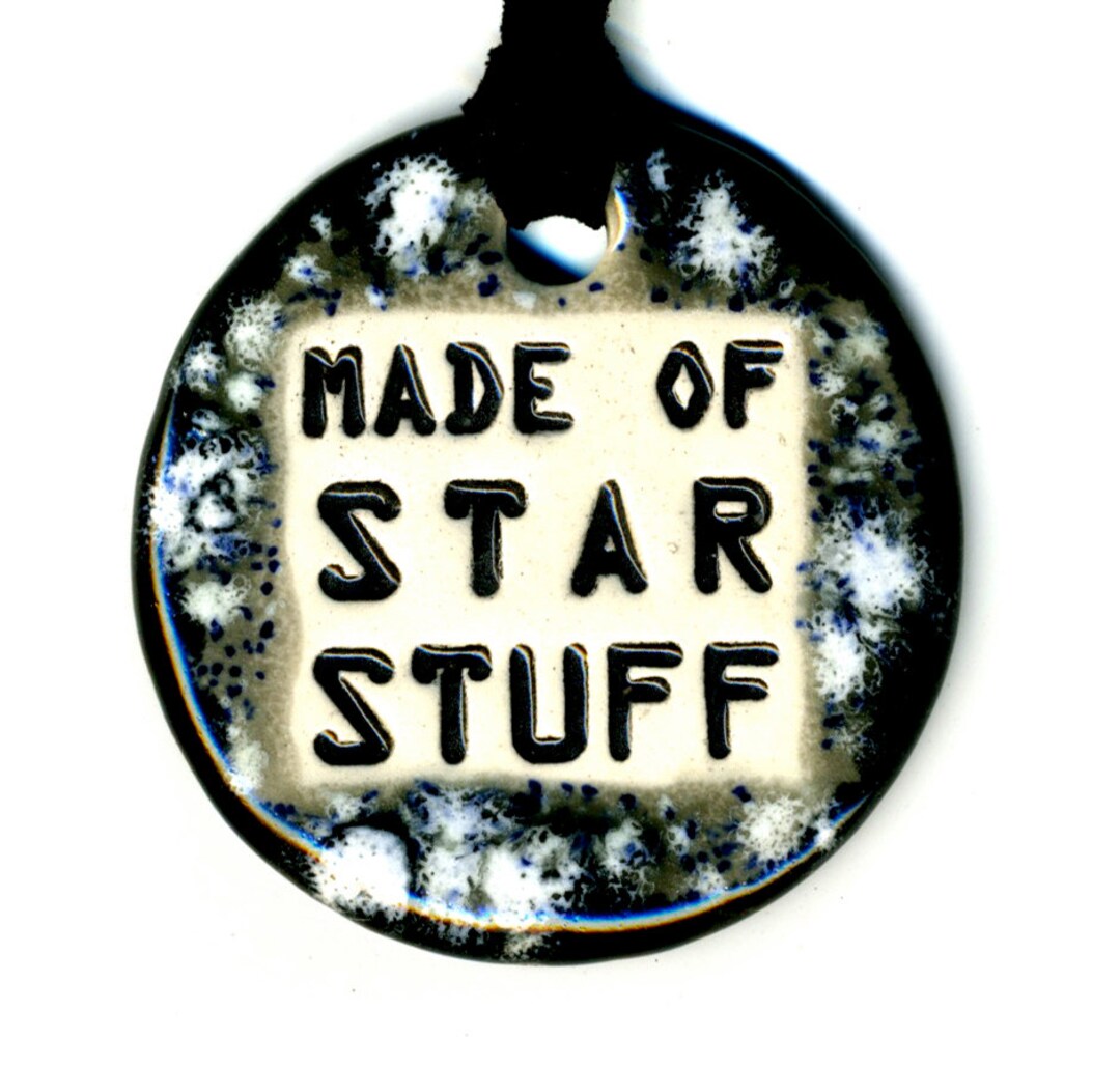 Made of Star Stuff Ceramic Necklace in Black and Gray - Etsy