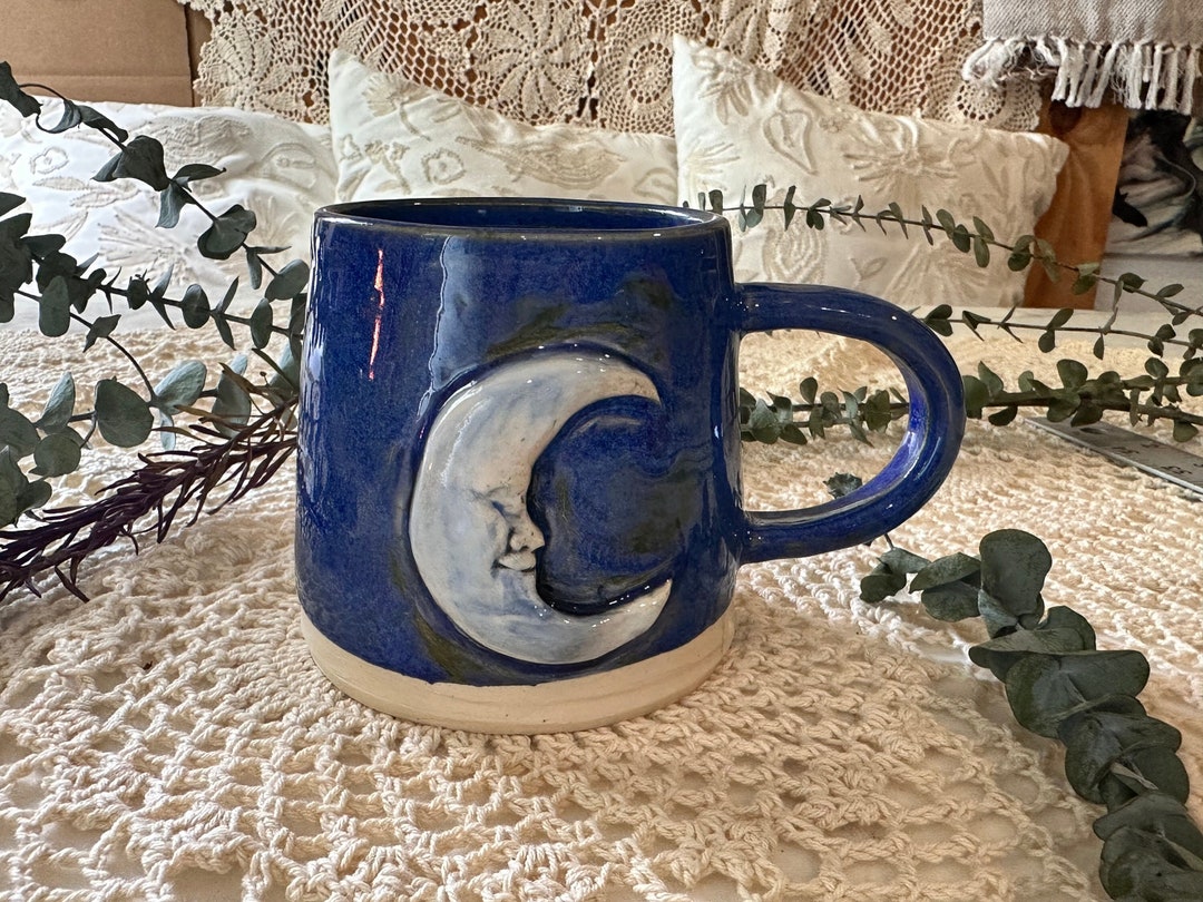 Stoneware Goodnight Moon Mug Wheel Thrown Handmade 14 Oz - Etsy