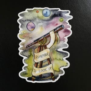 Astronomy Telescope Remember to Look up Sticker by Surly Amy - Etsy