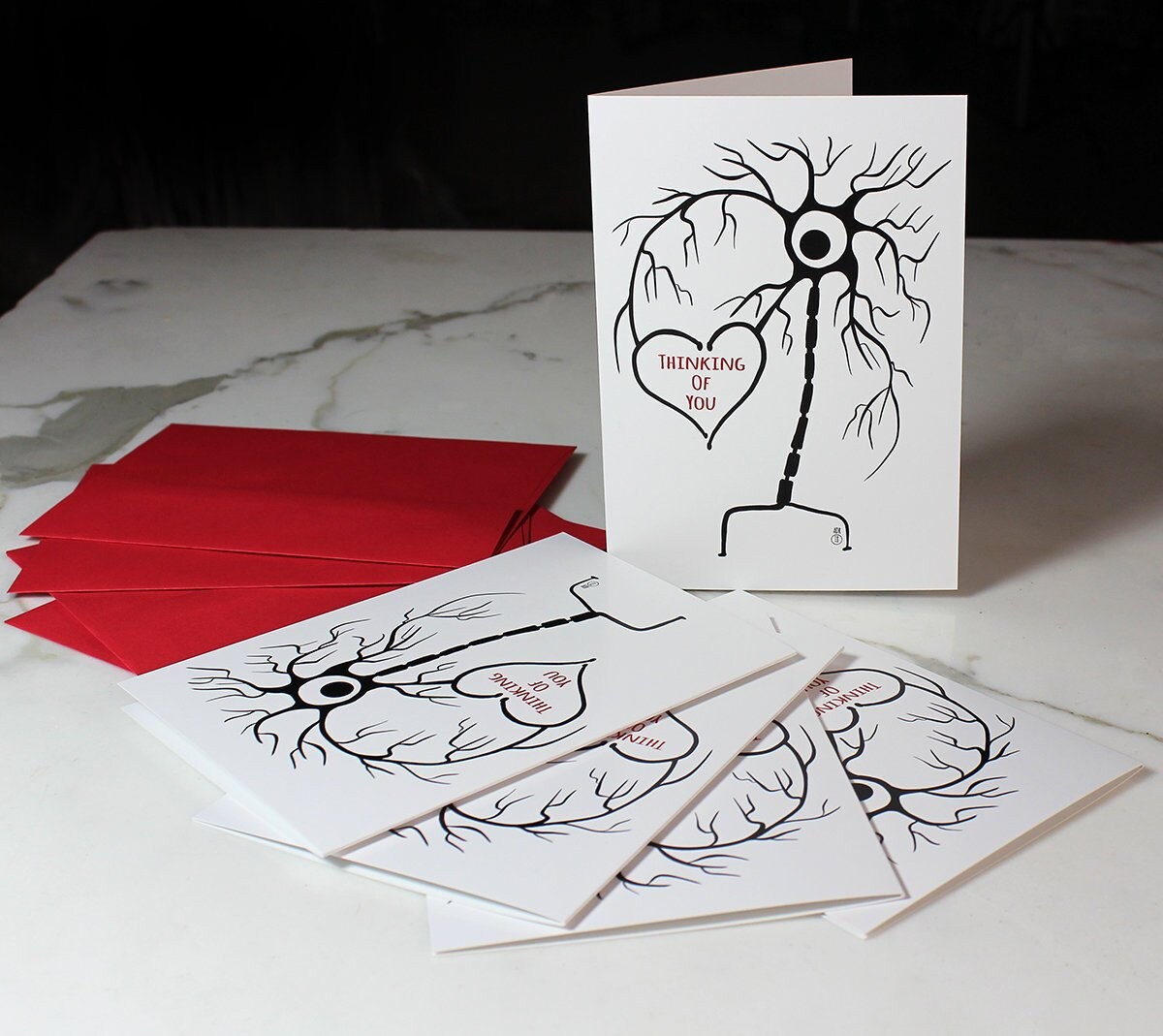 Thinking of You Neuron Greeting Card Set | Etsy