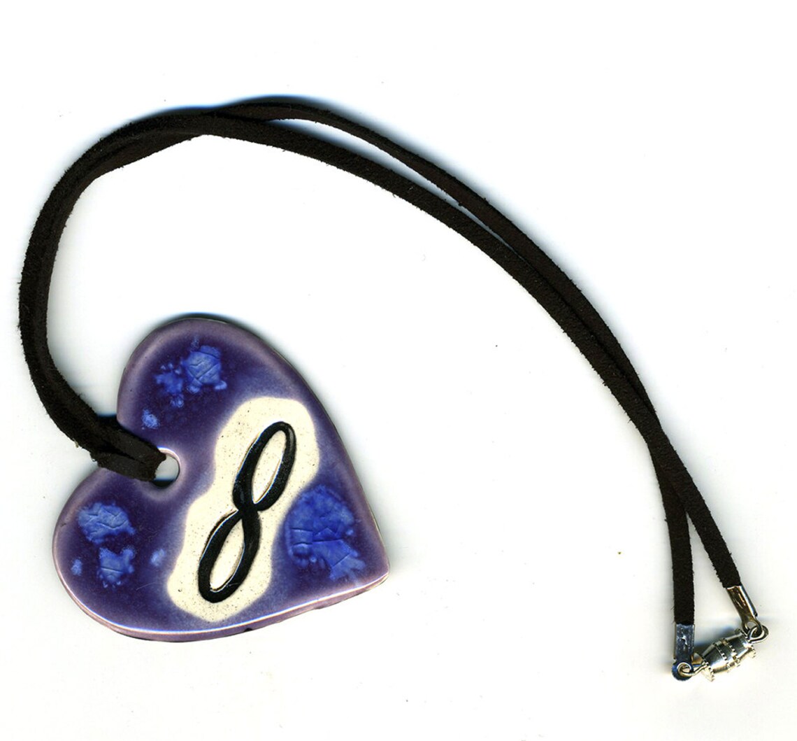 Infinity Ceramic Necklace in Purple and Blue - Etsy