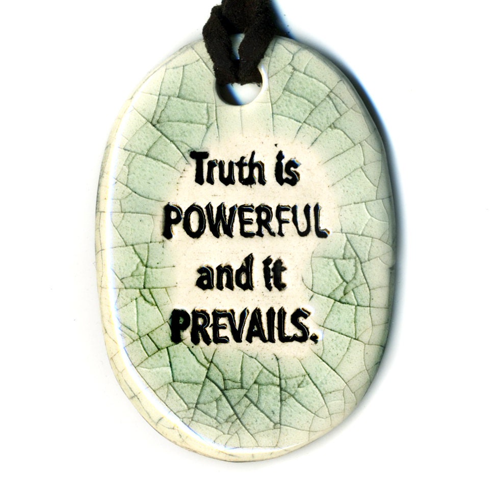 Truth is Powerful and it Prevails Ceramic Necklace in Crackle | Etsy