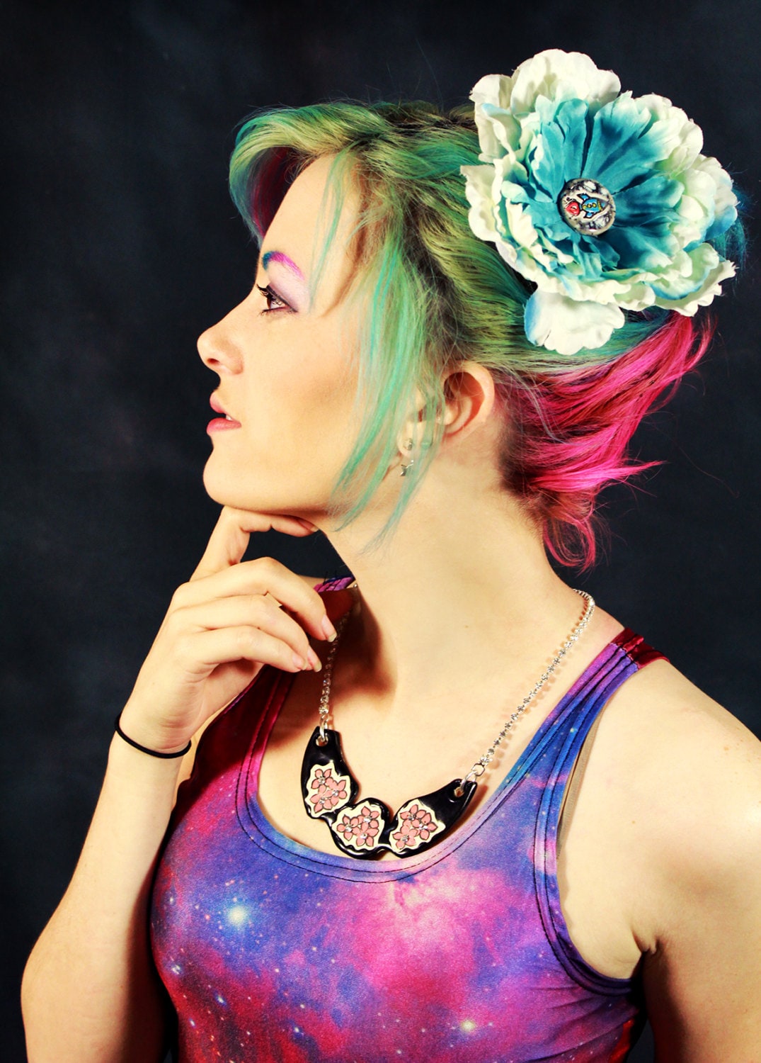 Trilobite Flower Hair Clip in Dark Pink - Etsy