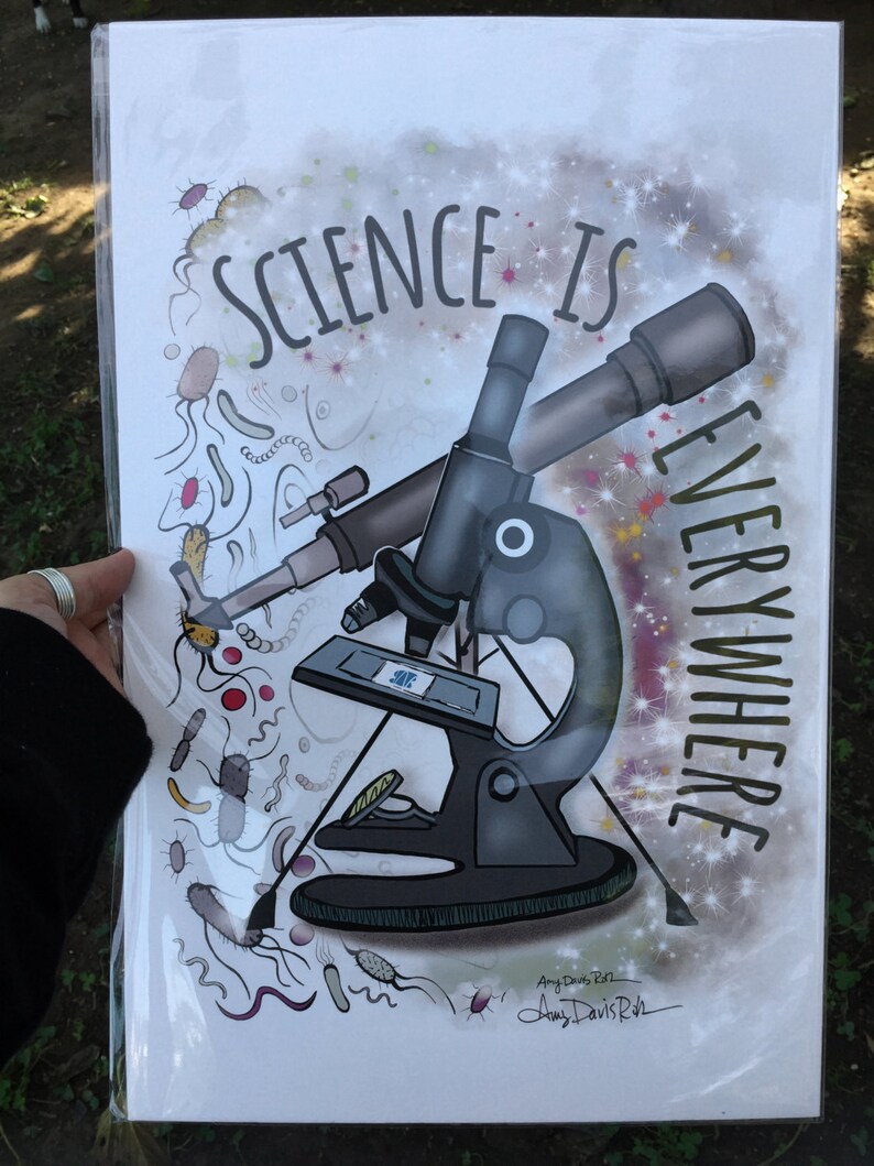 Science is Everywhere Art Print 11x17 Poster Art by Surly Amy | Etsy