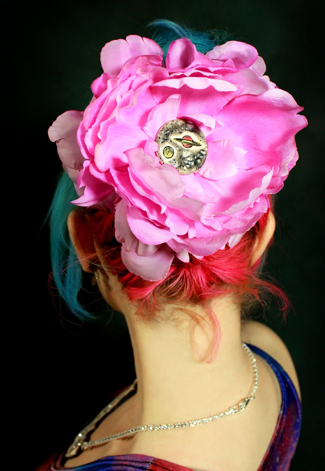 Trilobite Flower Hair Clip in Dark Pink | Etsy