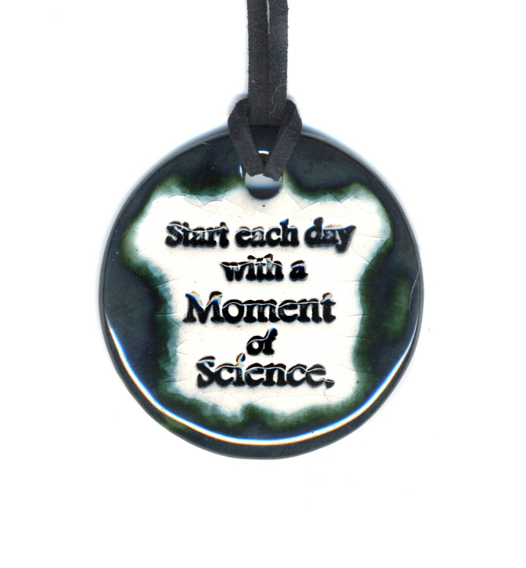 Start Each Day With a Moment of Science Ceramic Necklace in Green - Etsy