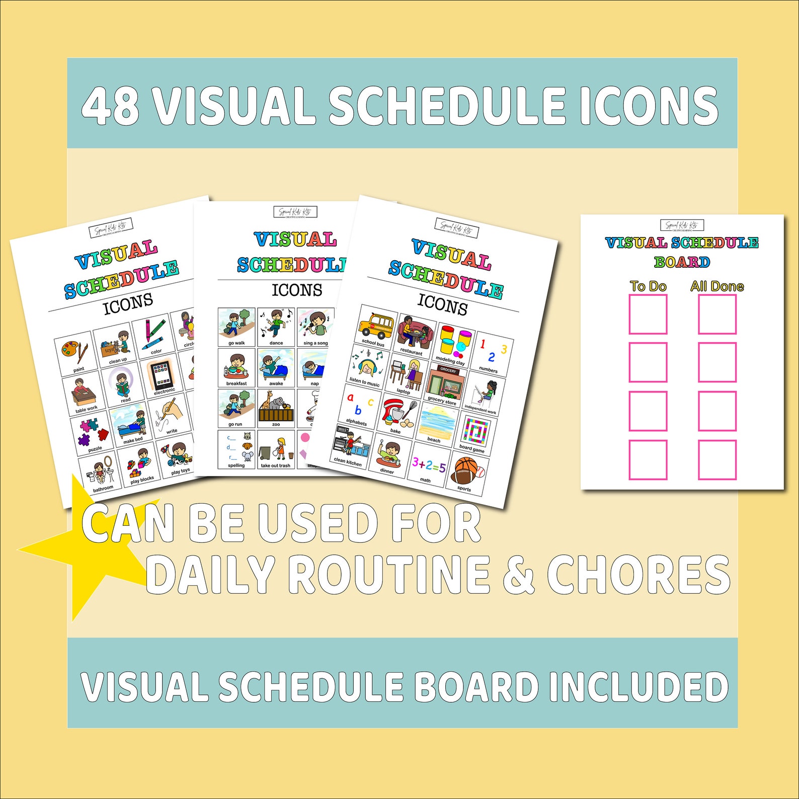 Visual Schedule for Kids Daily Routine Schedule for Kid Chore Chart for ...