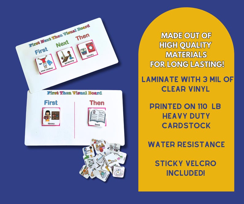 First and Then Visual Schedule Autism Now and Next Board Pecs Printable ...