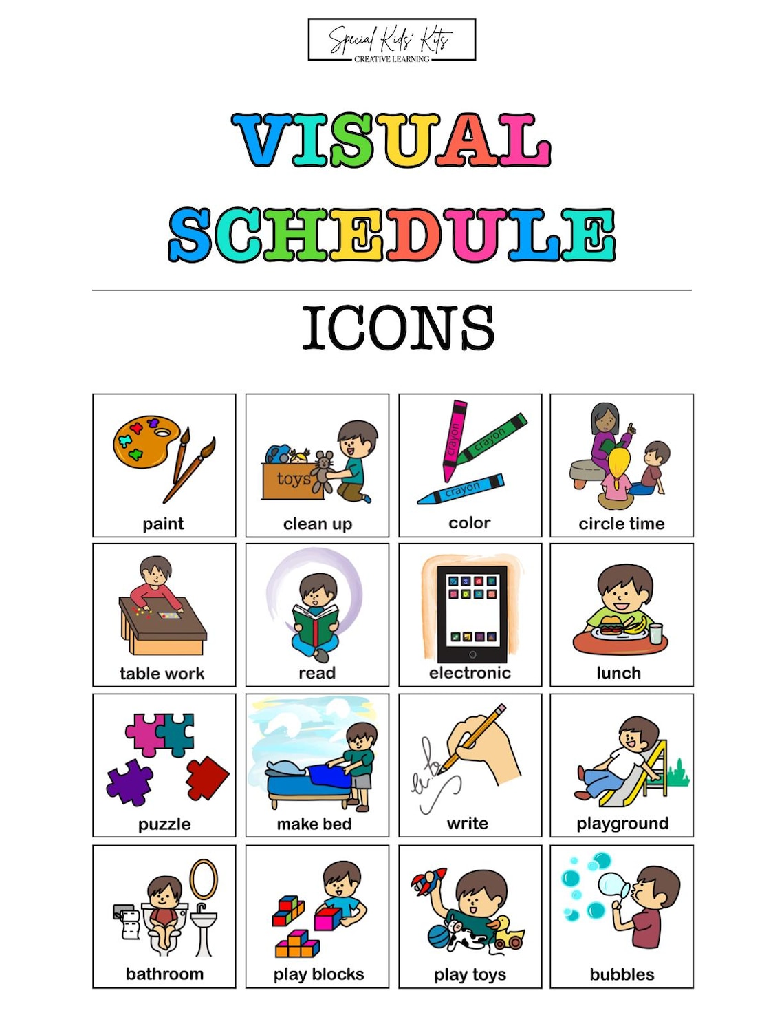Visual Schedule for Kids Daily Routine Schedule for Kid Chore Chart for ...