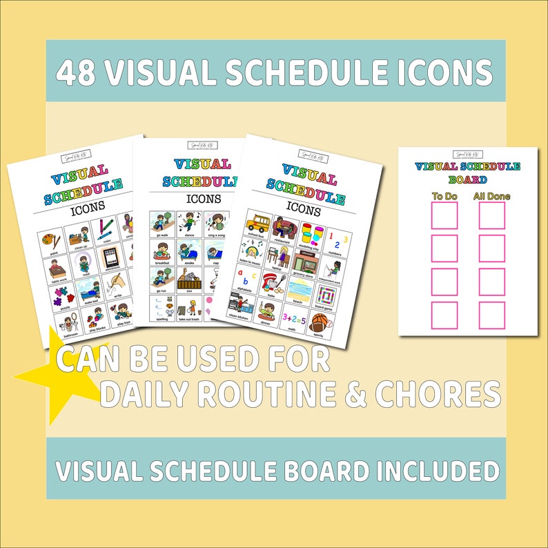 Printable Kids Daily Routines Bundle Visual Schedule Kit for Autism ...