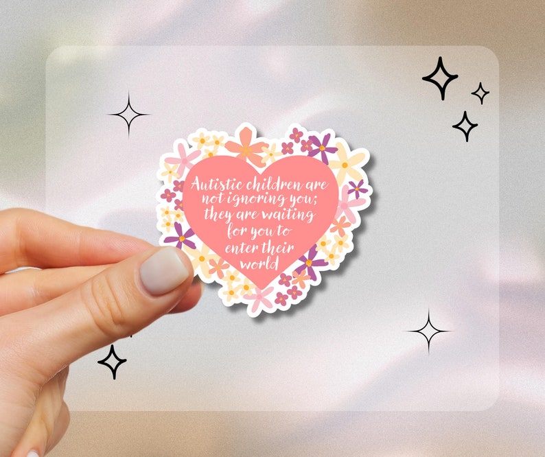 Pink Heart Autism Acceptance Sticker, Autism Awareness Sticker, ABA ...