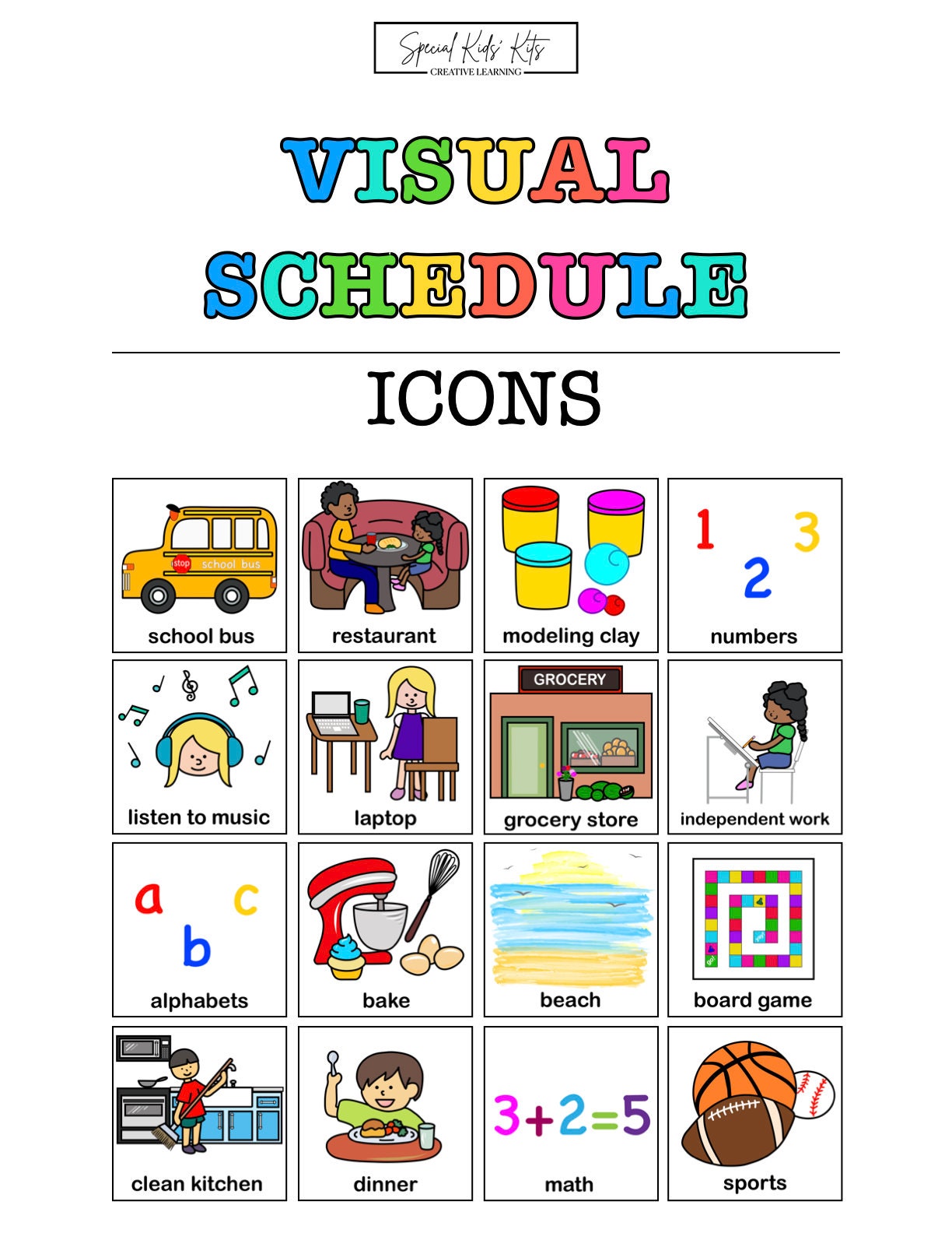 Instant Download Visual Schedule for Kids Daily Routine Chore Chart ...