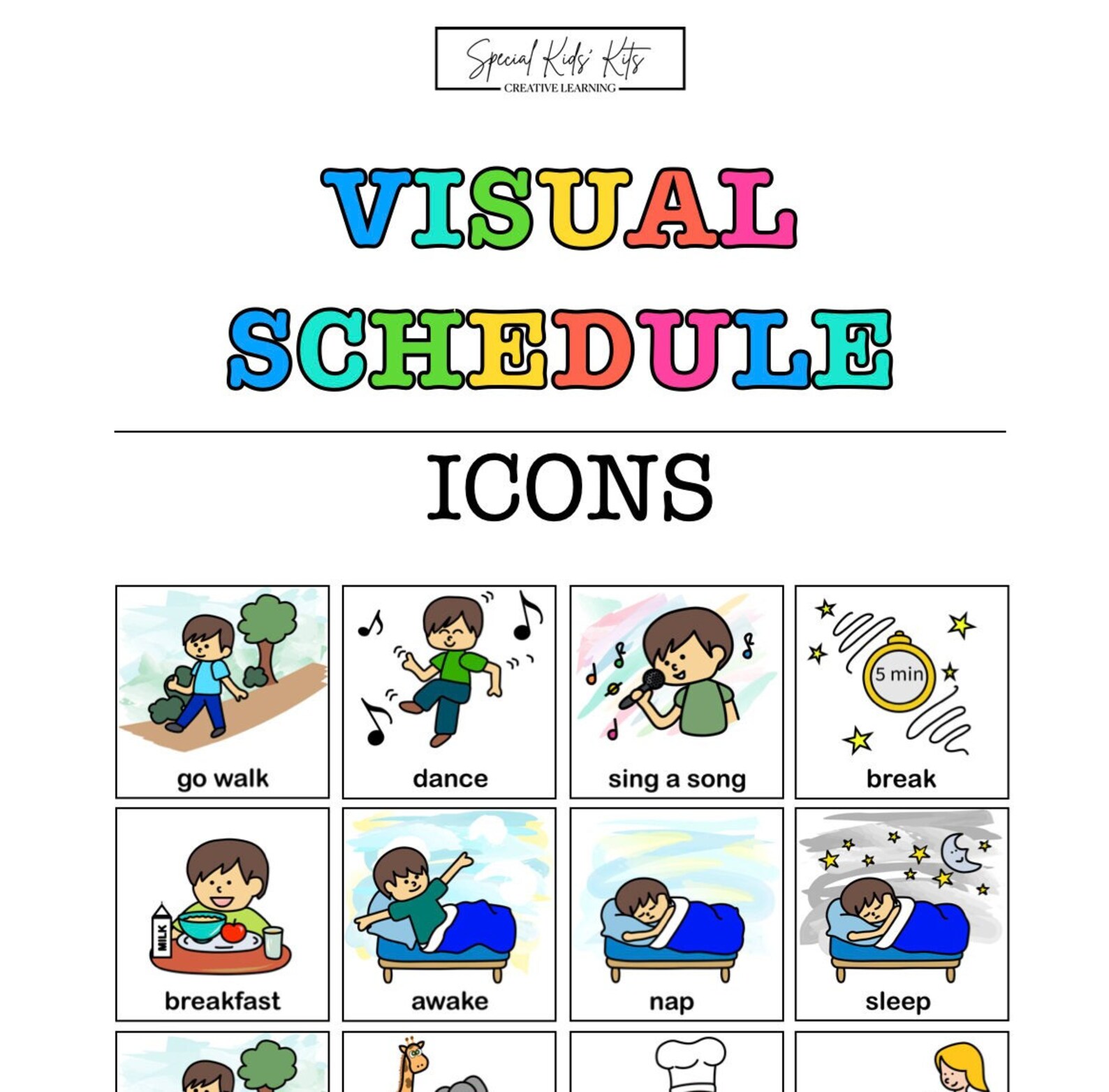 Instant Download Pink Visual Schedule for Kids Responsibility Chart ...