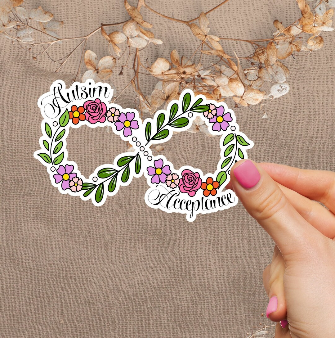 Autism Acceptance Sticker Floral Sticker Autism Awareness Sticker ABA ...